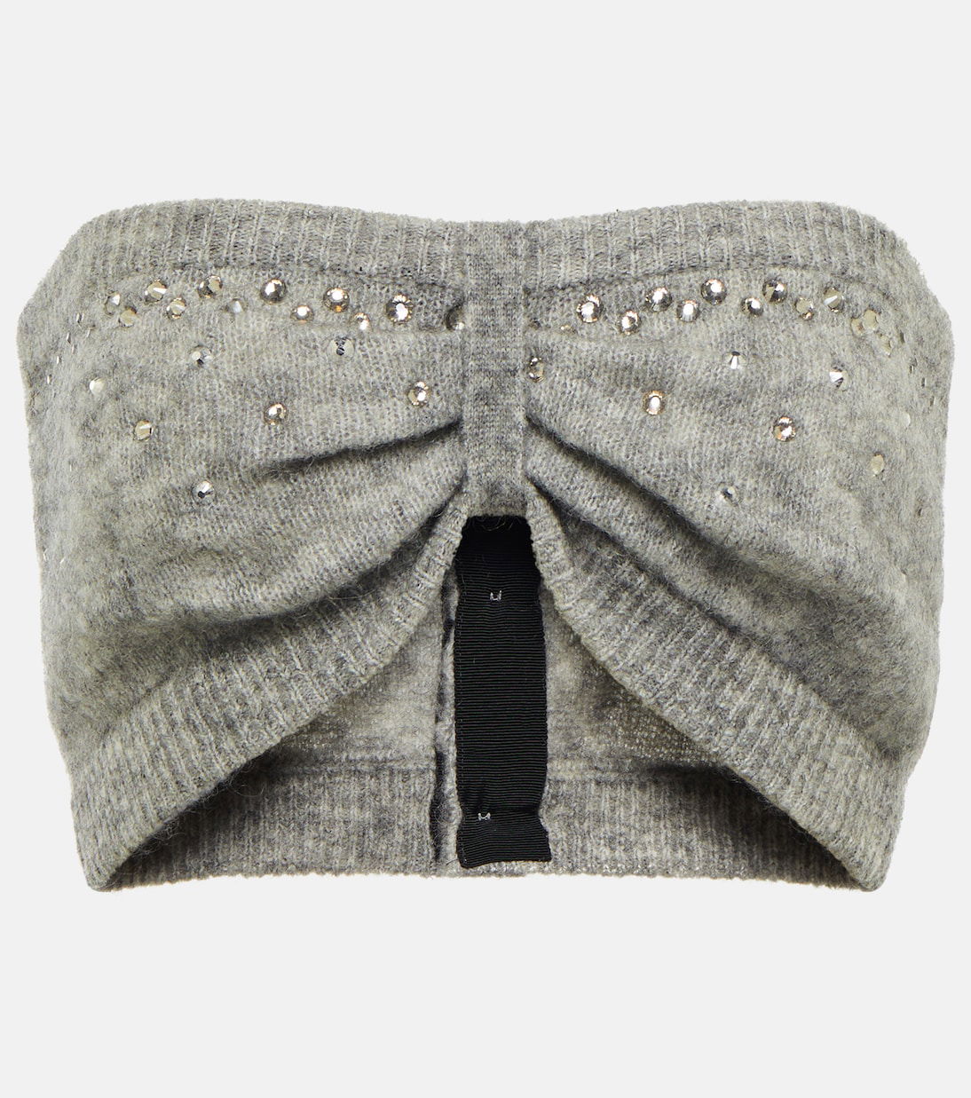 Alessandra Rich Embellished Mohair-blend Bralette | endource