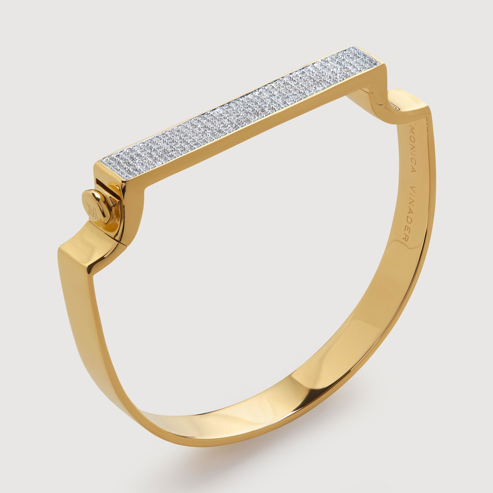 MONICA VINADER Signature Diamond Bangle in 18k Gold Vermeil | Endource