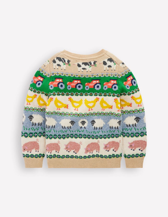 BODEN Fair Isle Jumper-Farm Animals | endource