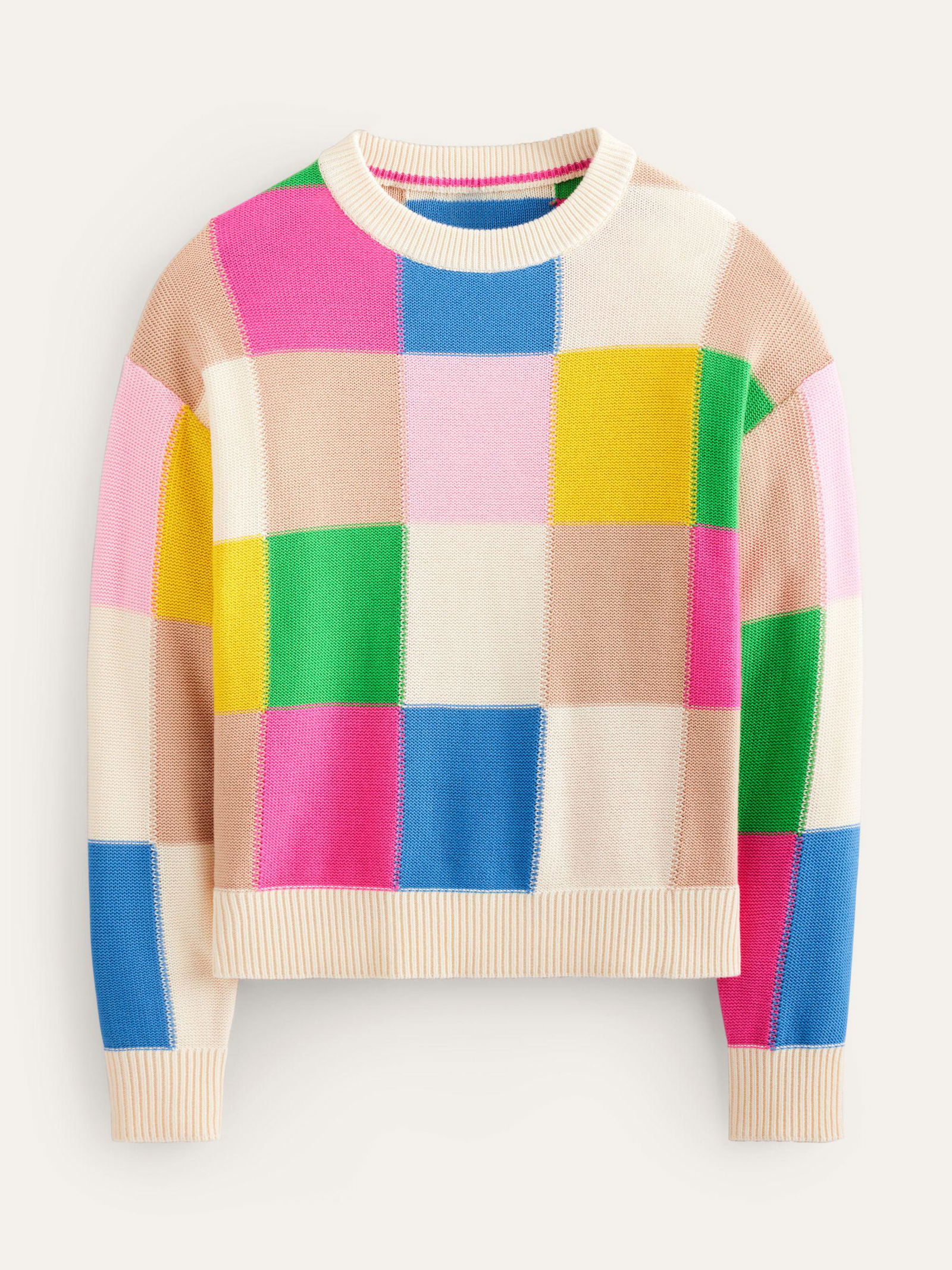BODEN Patchwork Check Jumper in Multi | endource