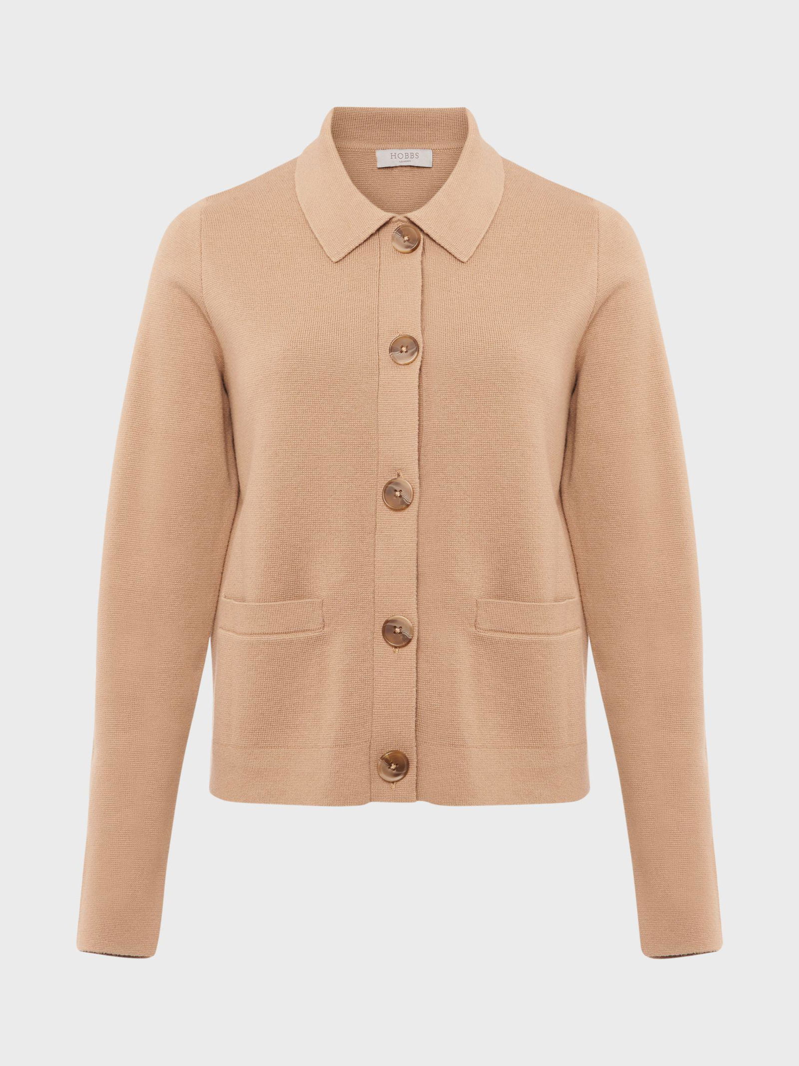 HOBBS Mia Knitted Jacket in Camel | endource