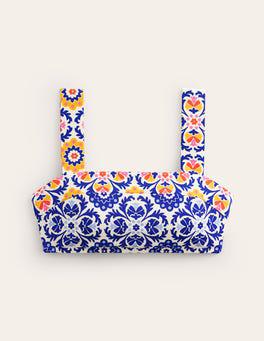BODEN Square Neck Panel Bikini Top in Surf the Web, Mosaic Bloom | Endource