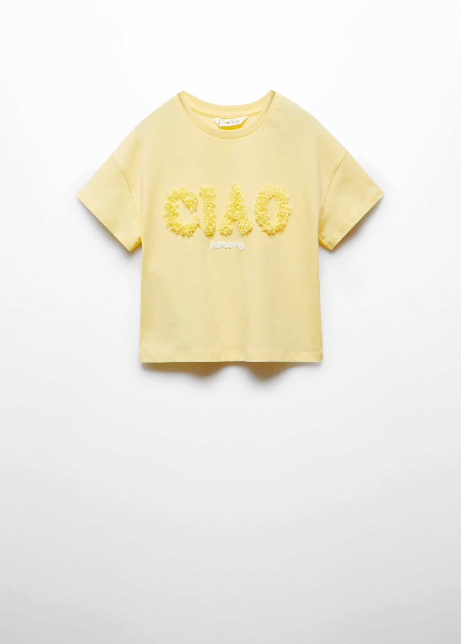 MANGO Textured Message T-Shirt | endource