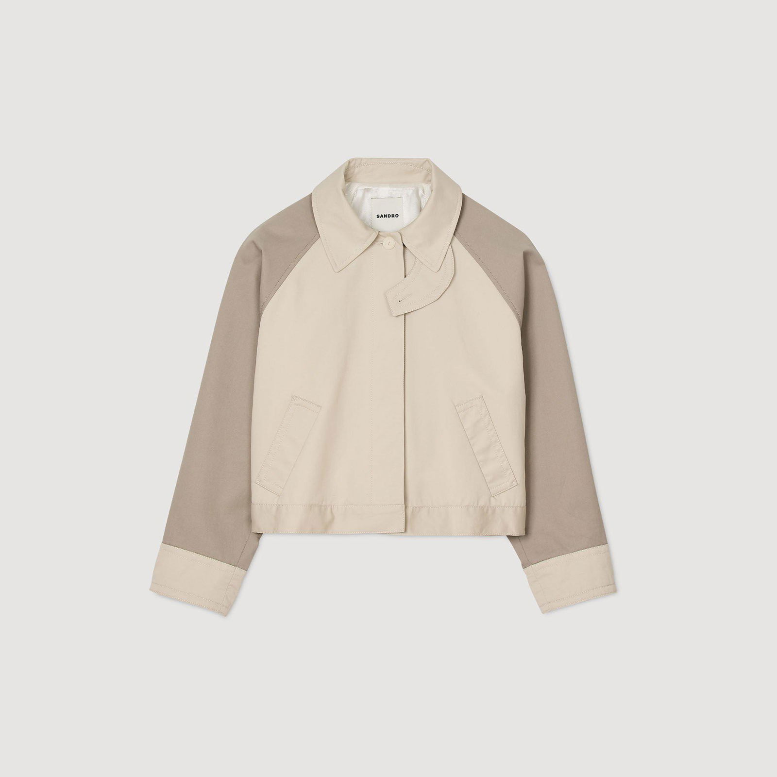 SANDRO Two-Tone Jacket in Beige | endource