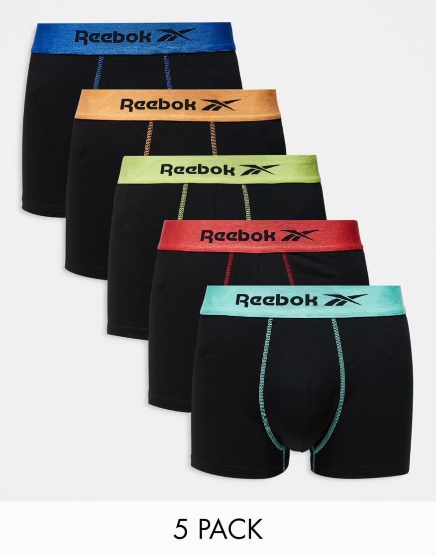 REEBOK 5 Pack Buchan Trunks in Black | endource