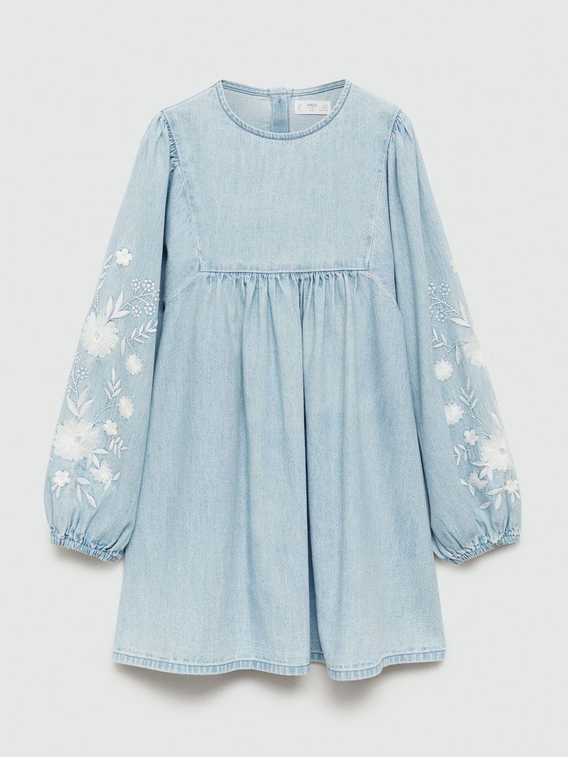 MANGO Kids' Molly Cotton Dress in Open Blue | endource