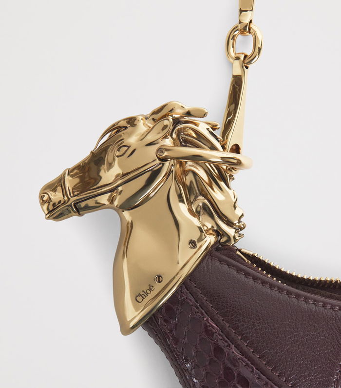 CHLOÉ Chloé Leather-Snakeskin Chain Horse Shoulder Bag | endource