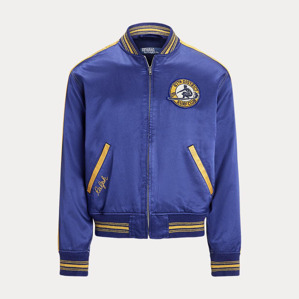 POLO RALPH LAUREN Surf-Inspired Letterman Jacket in Blue | endource