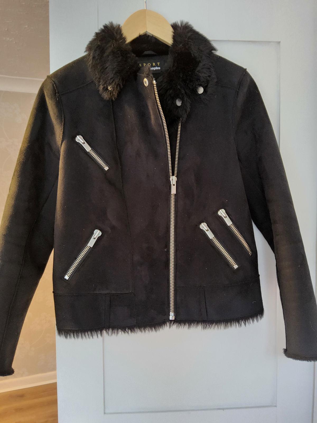 THE KOOPLES Faux Fur Biker Jacket in Black | endource