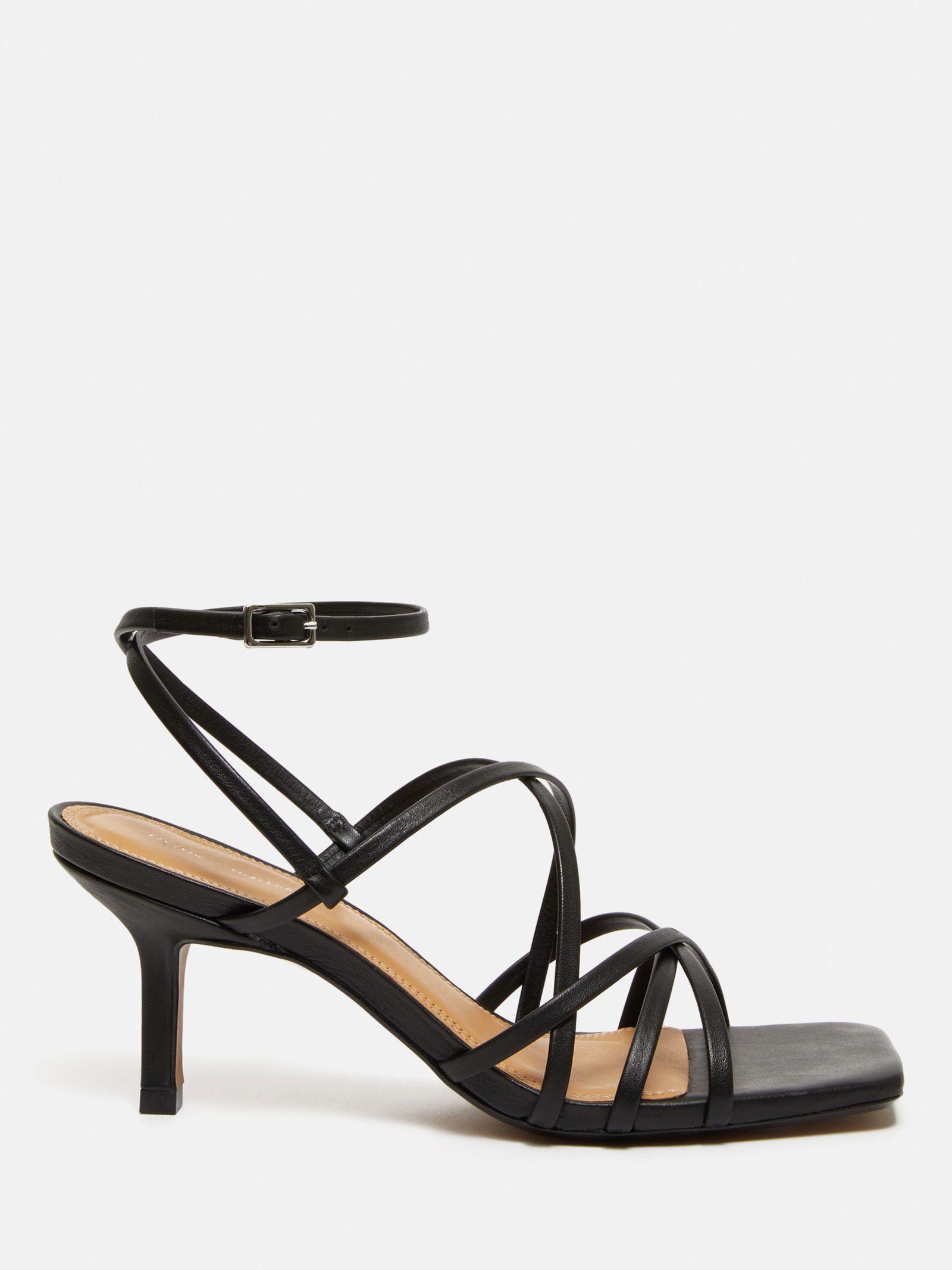 JIGSAW Sofia Strappy Leather Sandals in Black | Endource