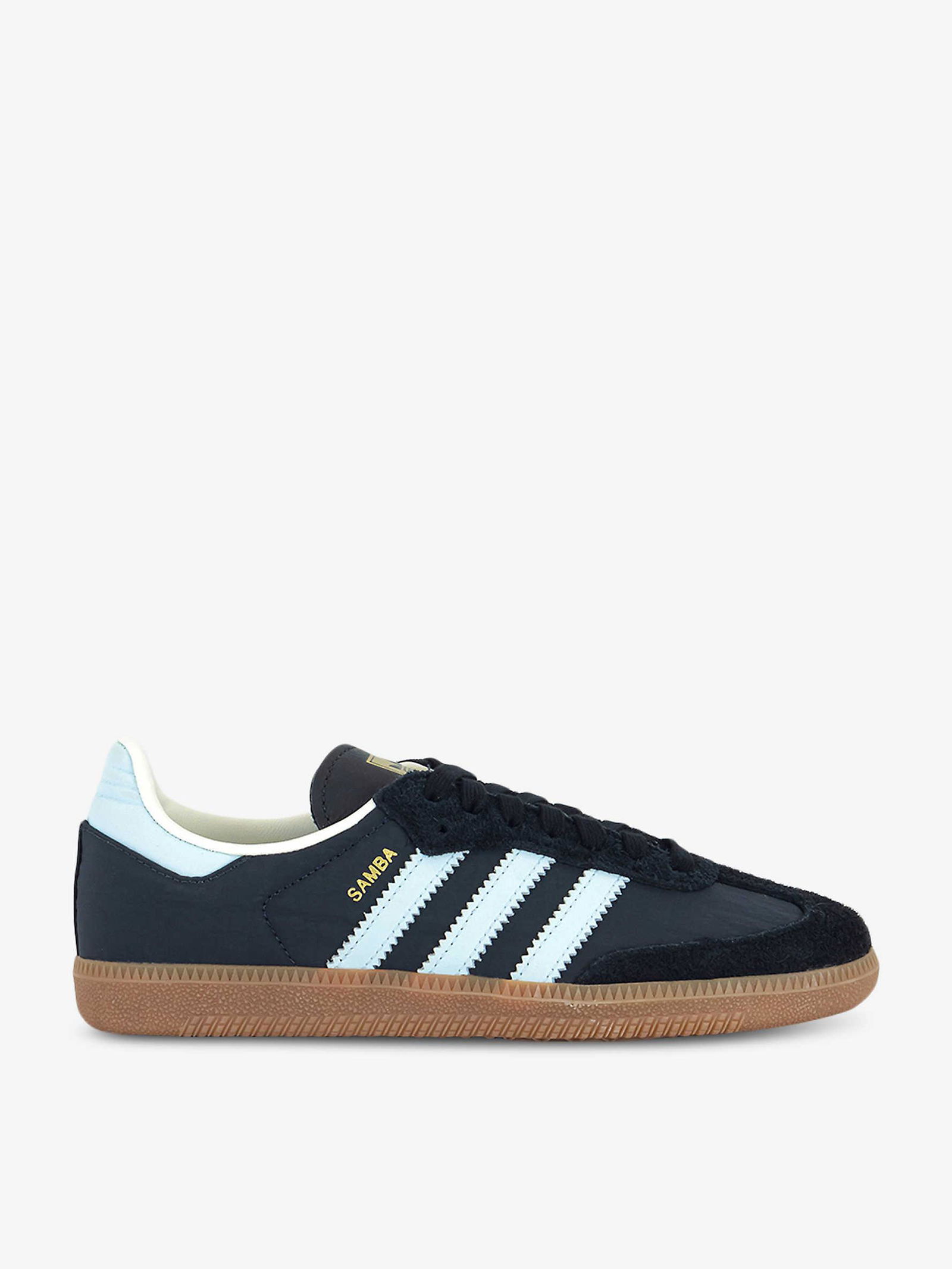 ADIDAS Samba OG Logo-Embellished Leather Trainers in CARBOLMOST BLUE ...