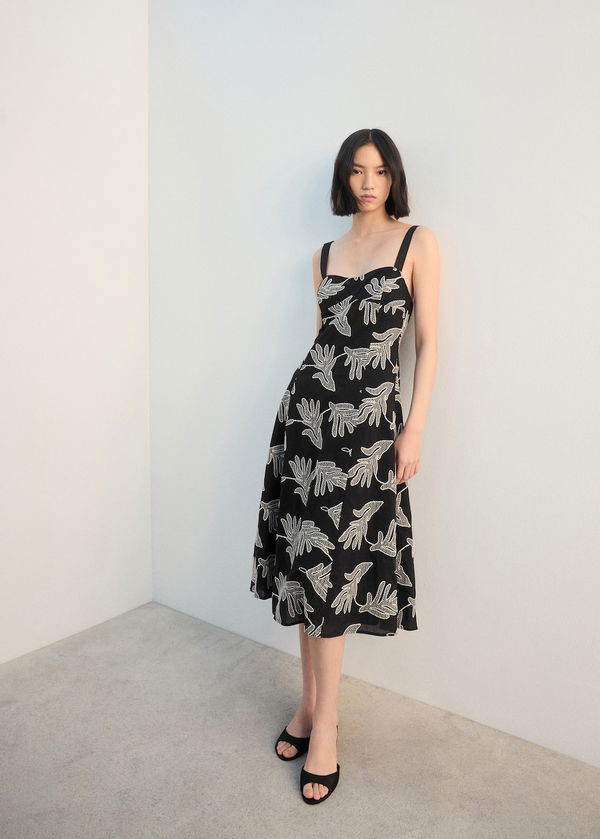 MANGO Floral Embroidery Dress | endource