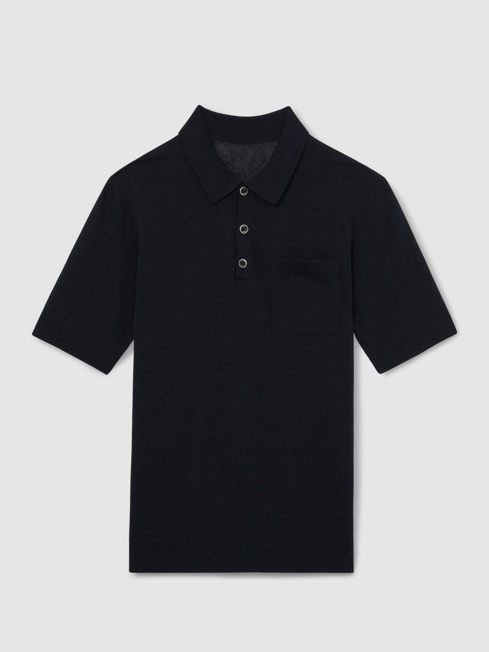 REISS Nelson Patch Pocket Knit Polo Shirt | endource