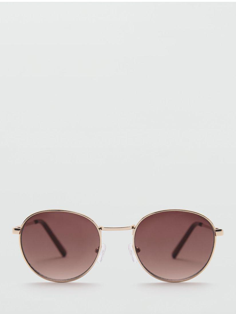 MANGO Brokie Round Metal Rim Sunglasses | endource
