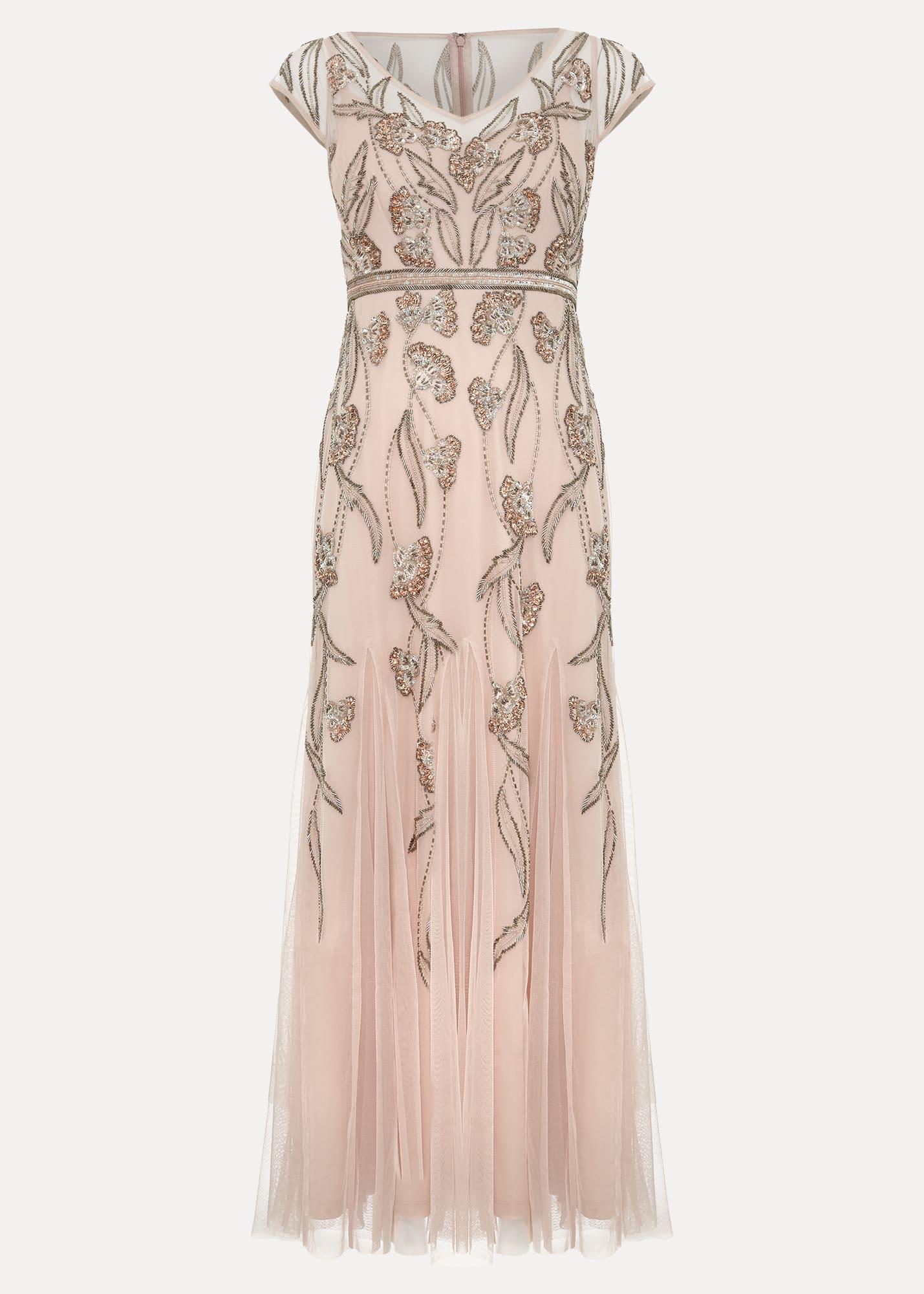 PHASE EIGHT Evonne Beaded Dress in Pale Pink | endource