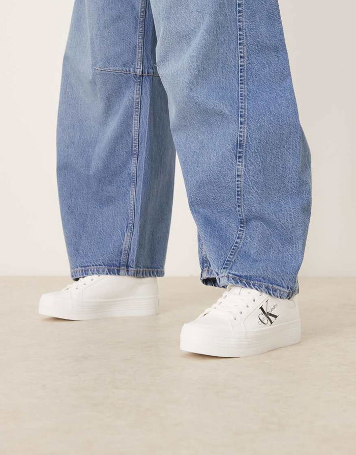 CALVIN KLEIN Jeans Vulc Flatform Trainer In White | endource