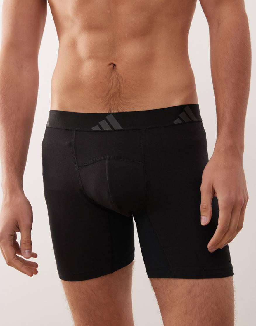ADIDAS 2 Pack Active Flex Cotton Boxer Briefs In Black And Khaki | endource