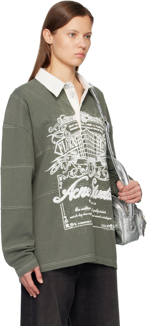 ACNE STUDIOS Green Logo Polo | endource