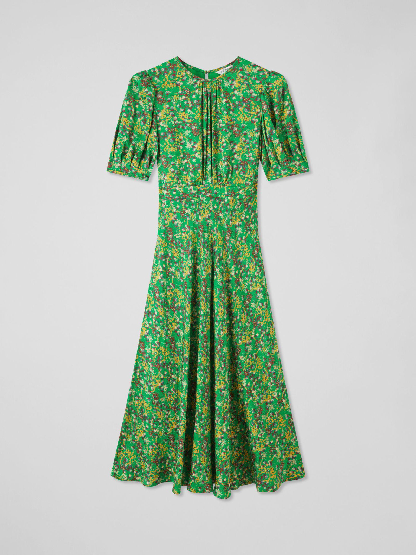 L.K. BENNETT Luna Floral Print Satin Midi Dress | endource