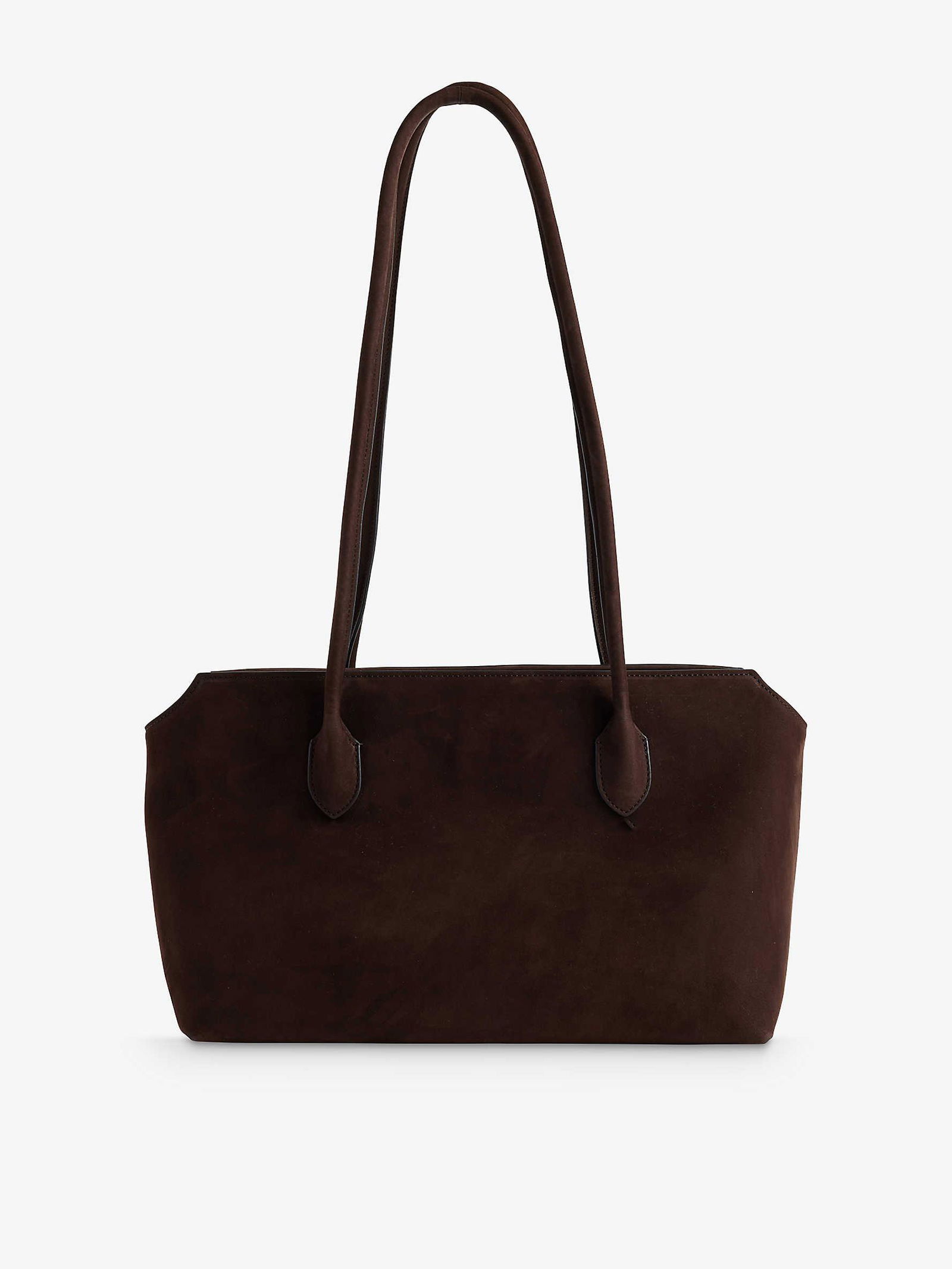 THE ROW Terrasse Leather Shoulder Bag in Dark Mocha Ans | endource