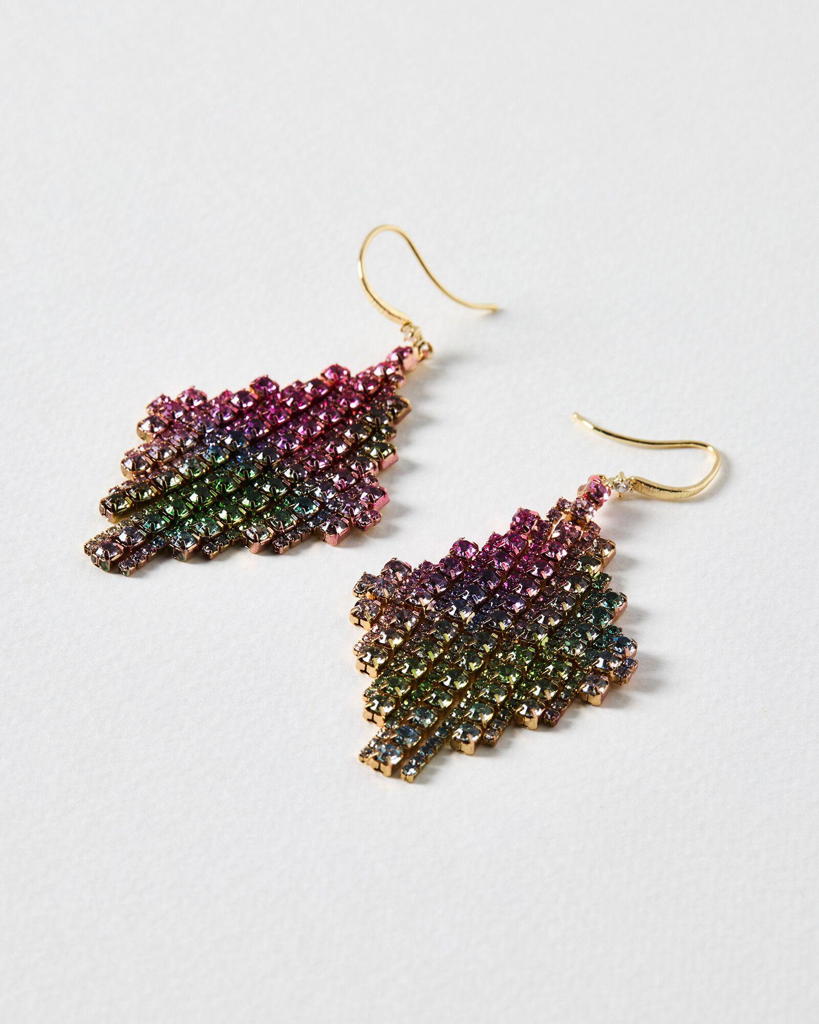 OLIVER BONAS Katrina Diamond Ombre Stone Hook Earrings | endource