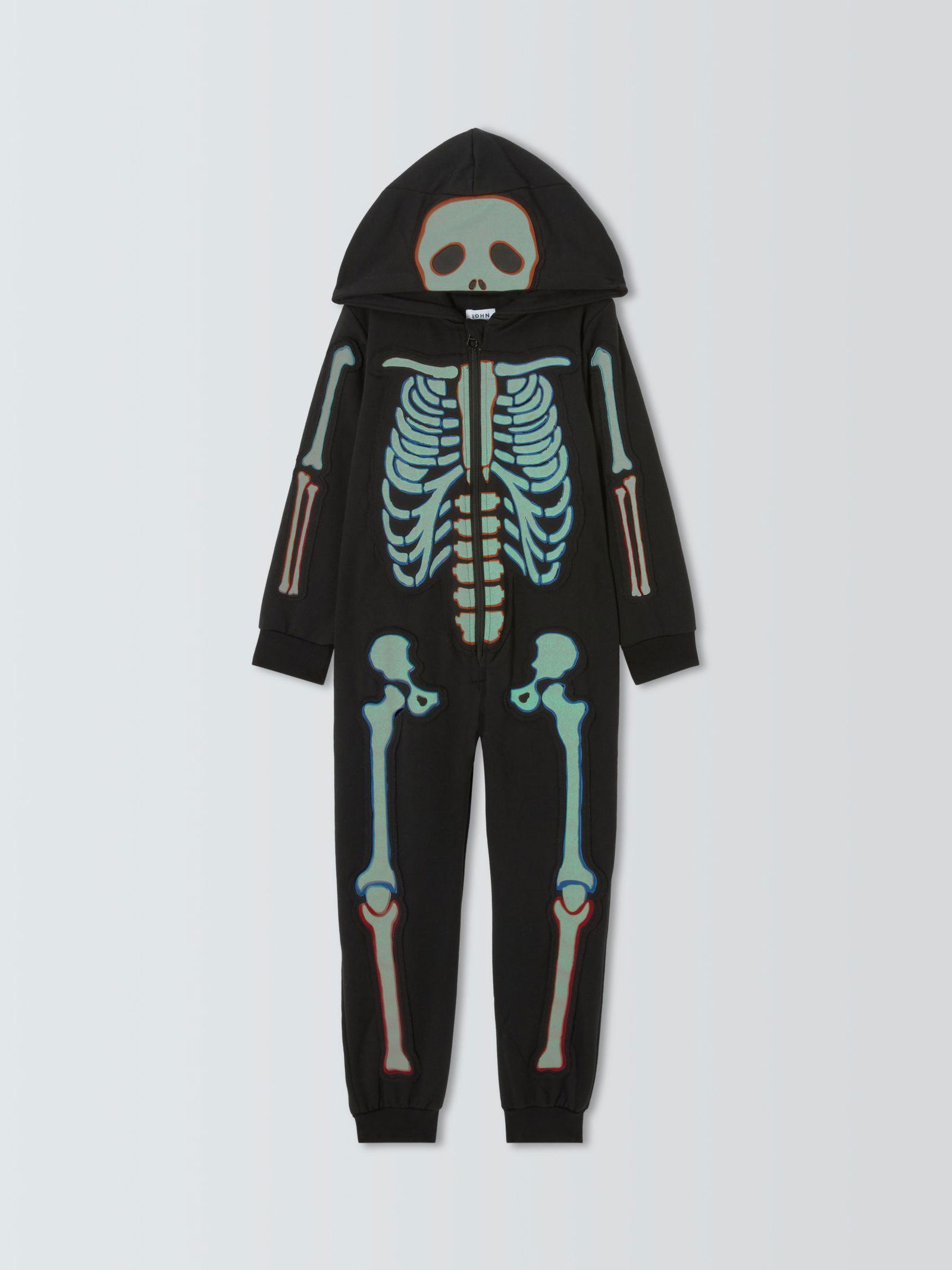 JOHN LEWIS Kids' Glow In The Dark Skeleton Onesie in Multi | endource