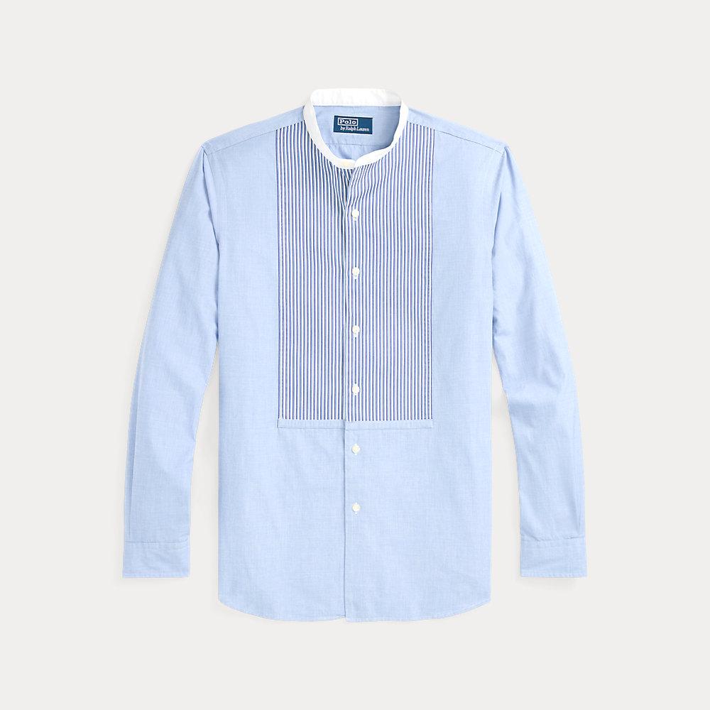 POLO RALPH LAUREN Classic Fit End-On-End Bib Shirt in Blue | endource