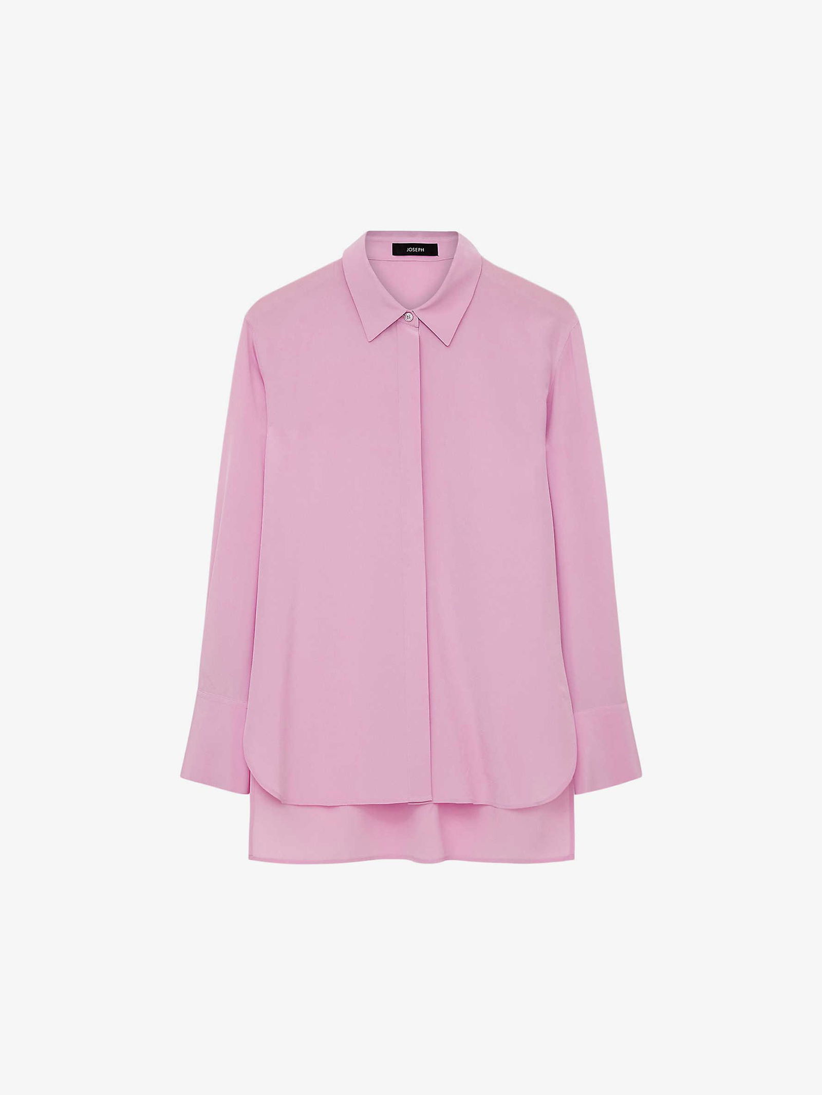 JOSEPH Bold Relaxed-Fit Silk Shirt in BEGONIA PINK | endource