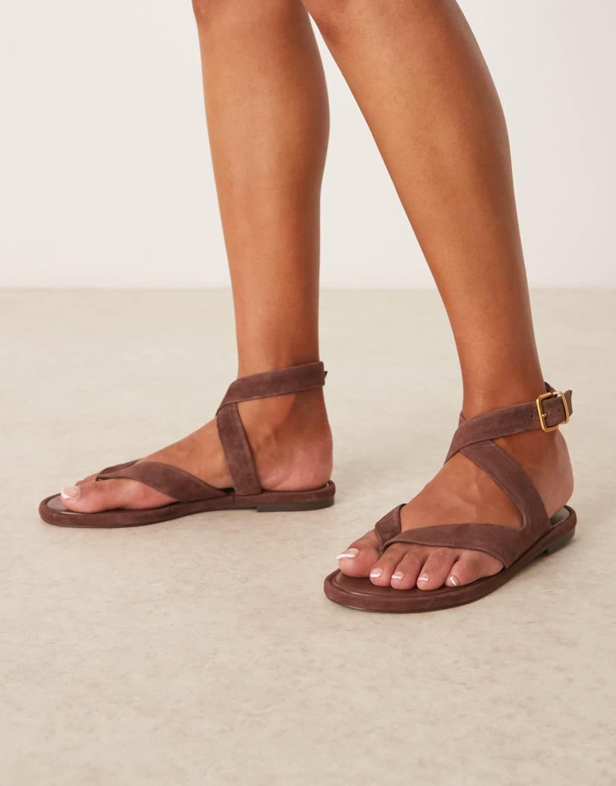 MANGO Suede Strap Sandals | endource
