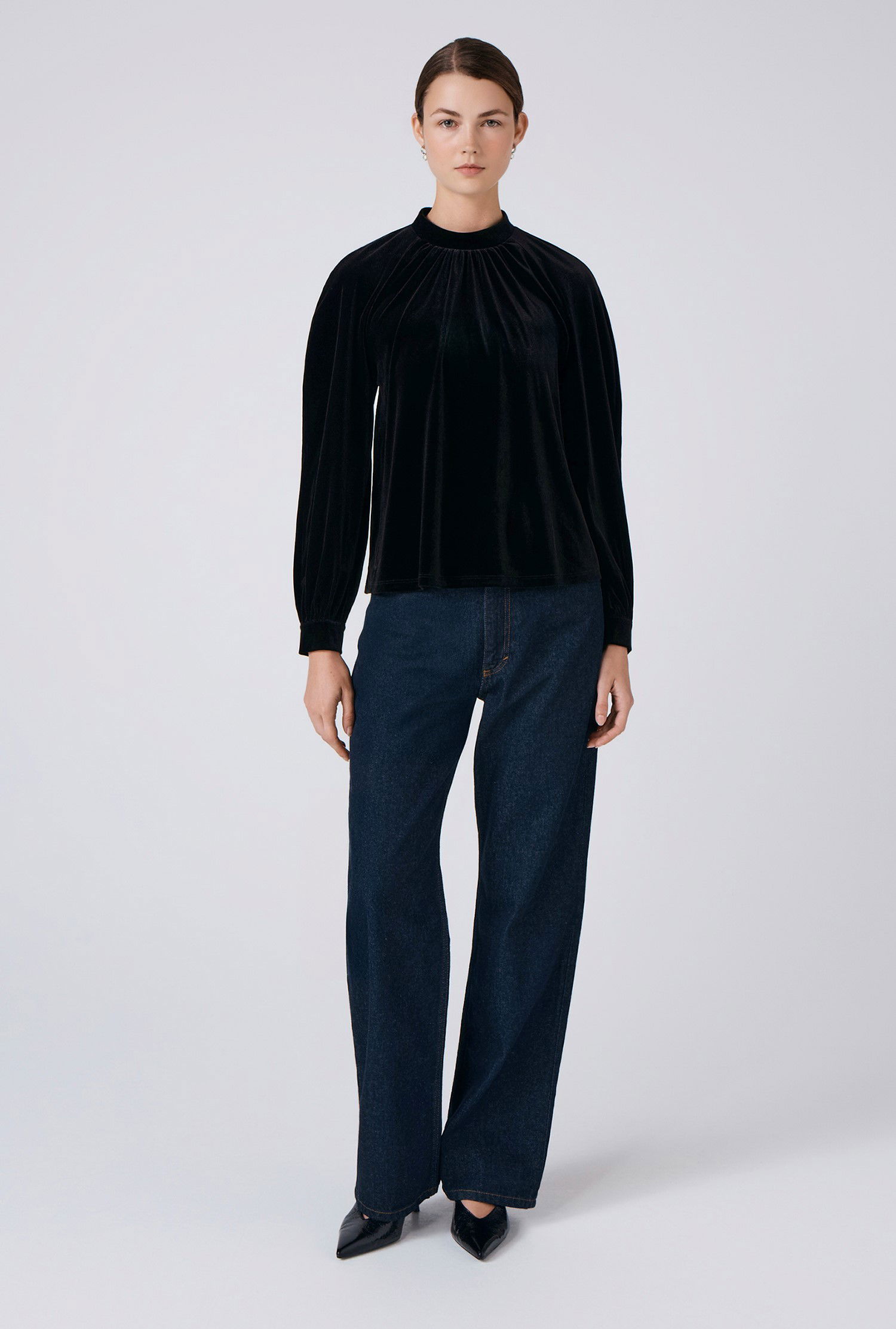 GHOST Athena Velvet High Neck Top | endource