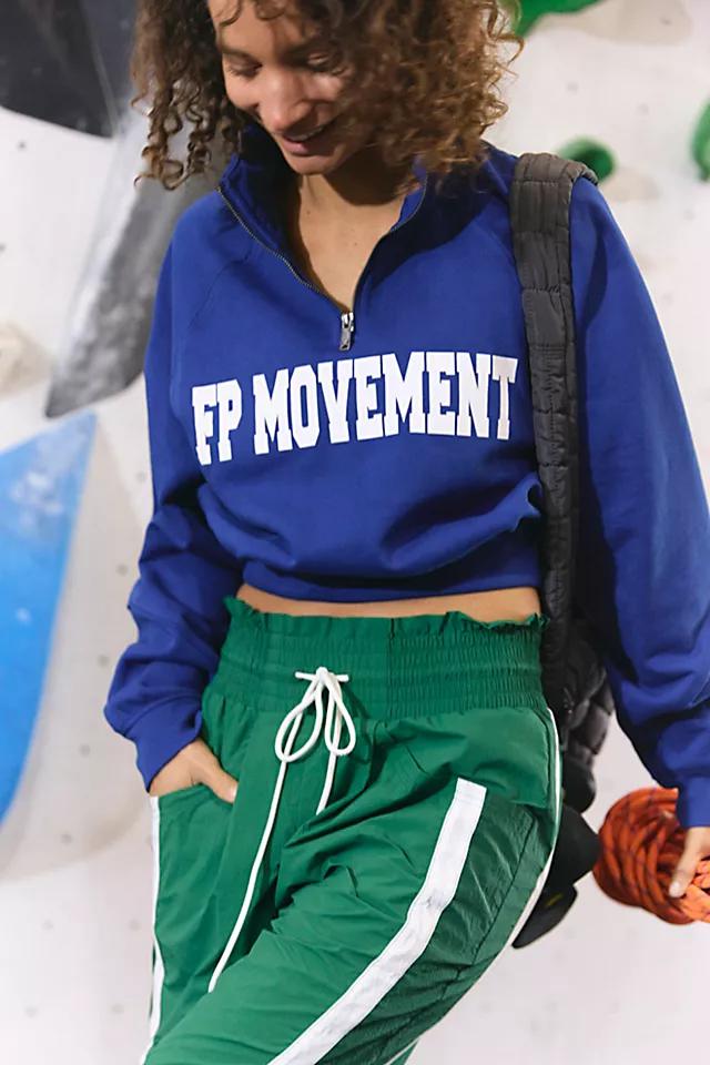 FREE PEOPLE FP Movement - For The Win Logo Half Zip in Athlete Blue ...