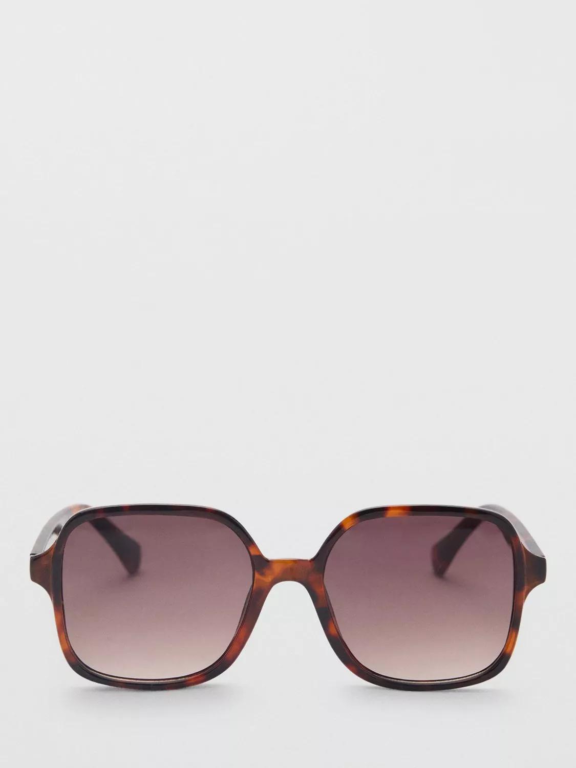 MANGO Square Sunglasses in Dark Brown | endource