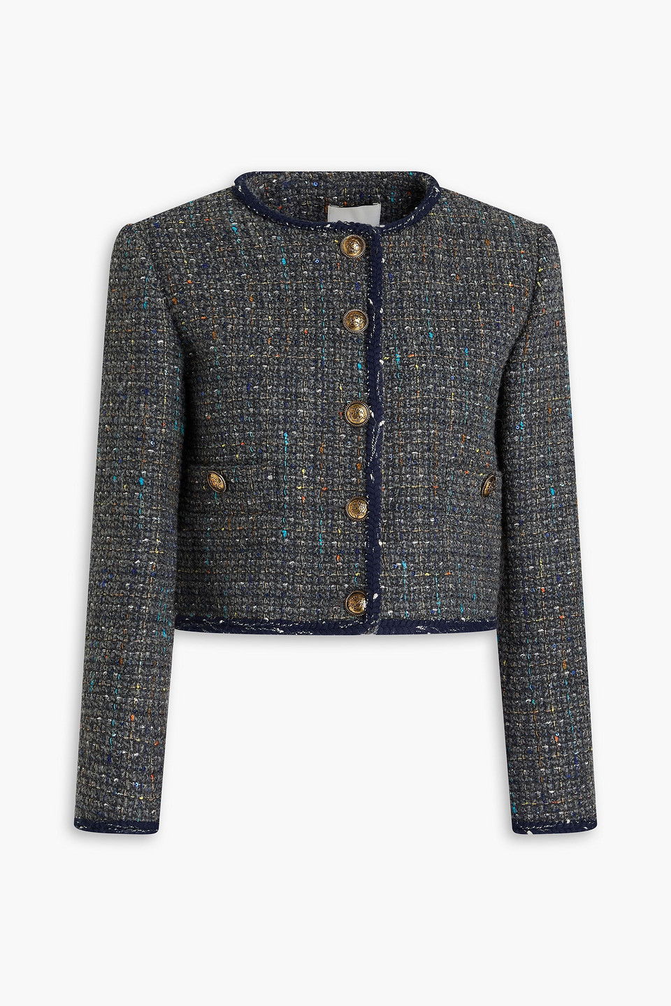 SANDRO Sequin-Embellished Bouclé-Tweed Jacket | endource