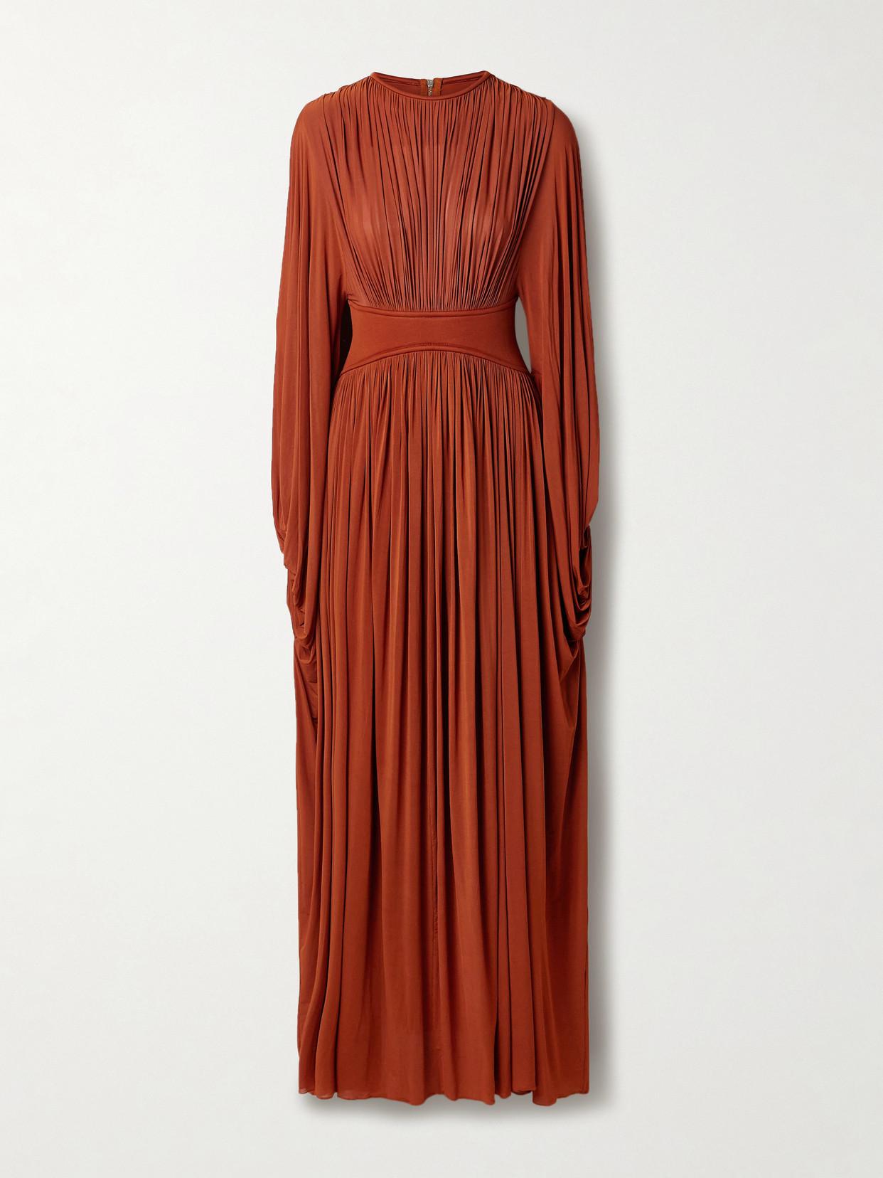 ZIMMERMANN Illuminate Draped Pleated Stretch-Jersey And Scuba Maxi ...