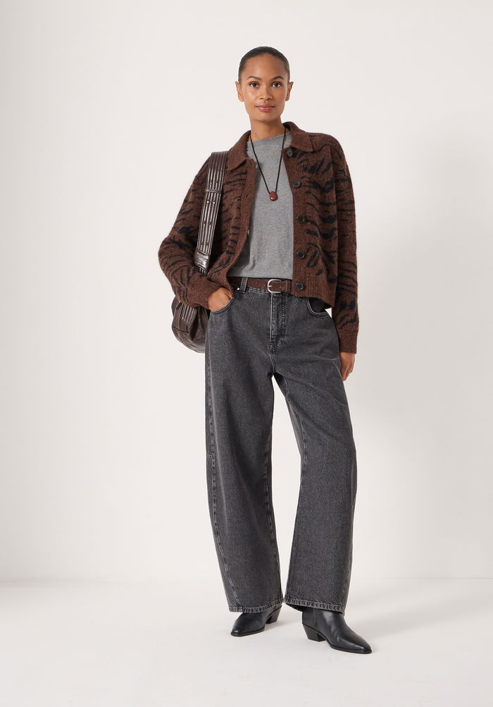 HUSH Wool Blend Tiger Jacquard Shirt Jacket | endource