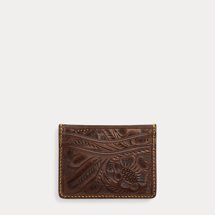 RALPH LAUREN RRL Hand-Tooled Leather Card Case | endource