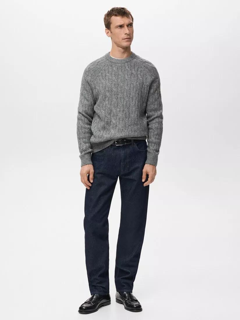 MANGO Maria Cable Knit Crew Neck Jumper | endource