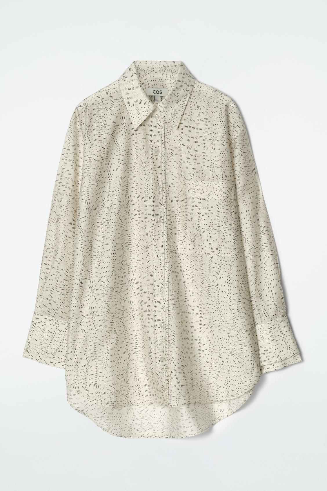 COS Printed Fluid Shirt in CHAMPAGNE / PRINTED | endource