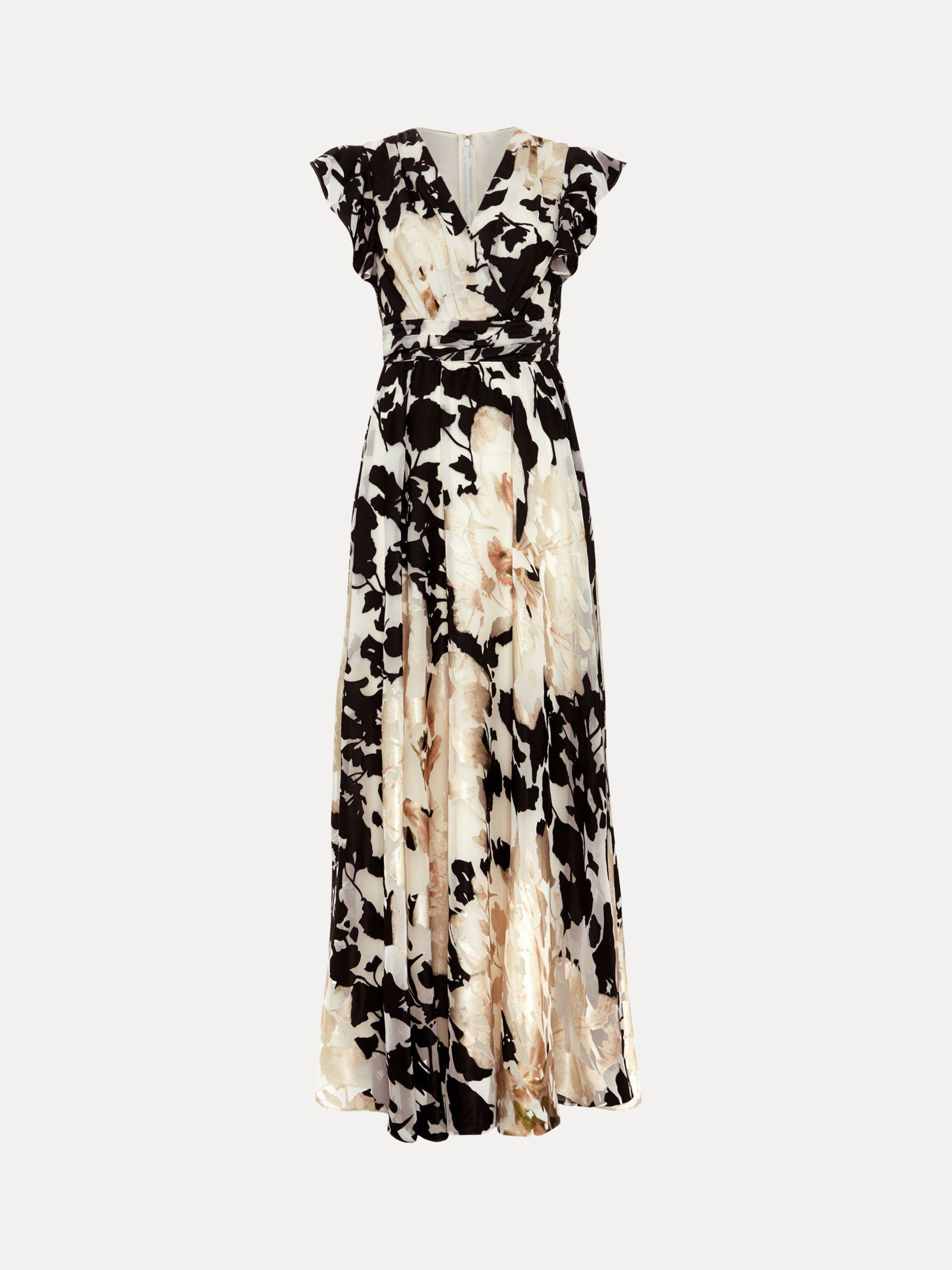 PHASE EIGHT Liana Floral Maxi Dress in Black/Ivory | endource