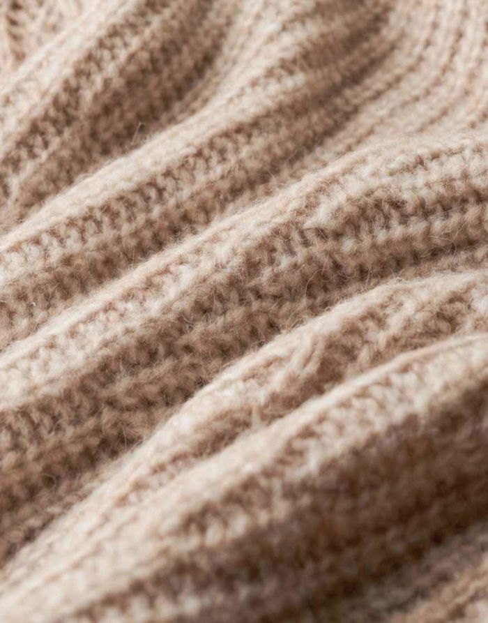 SUPERDRY Brushed Rib Slouch Neck Jumper In Light Sand Twist | endource