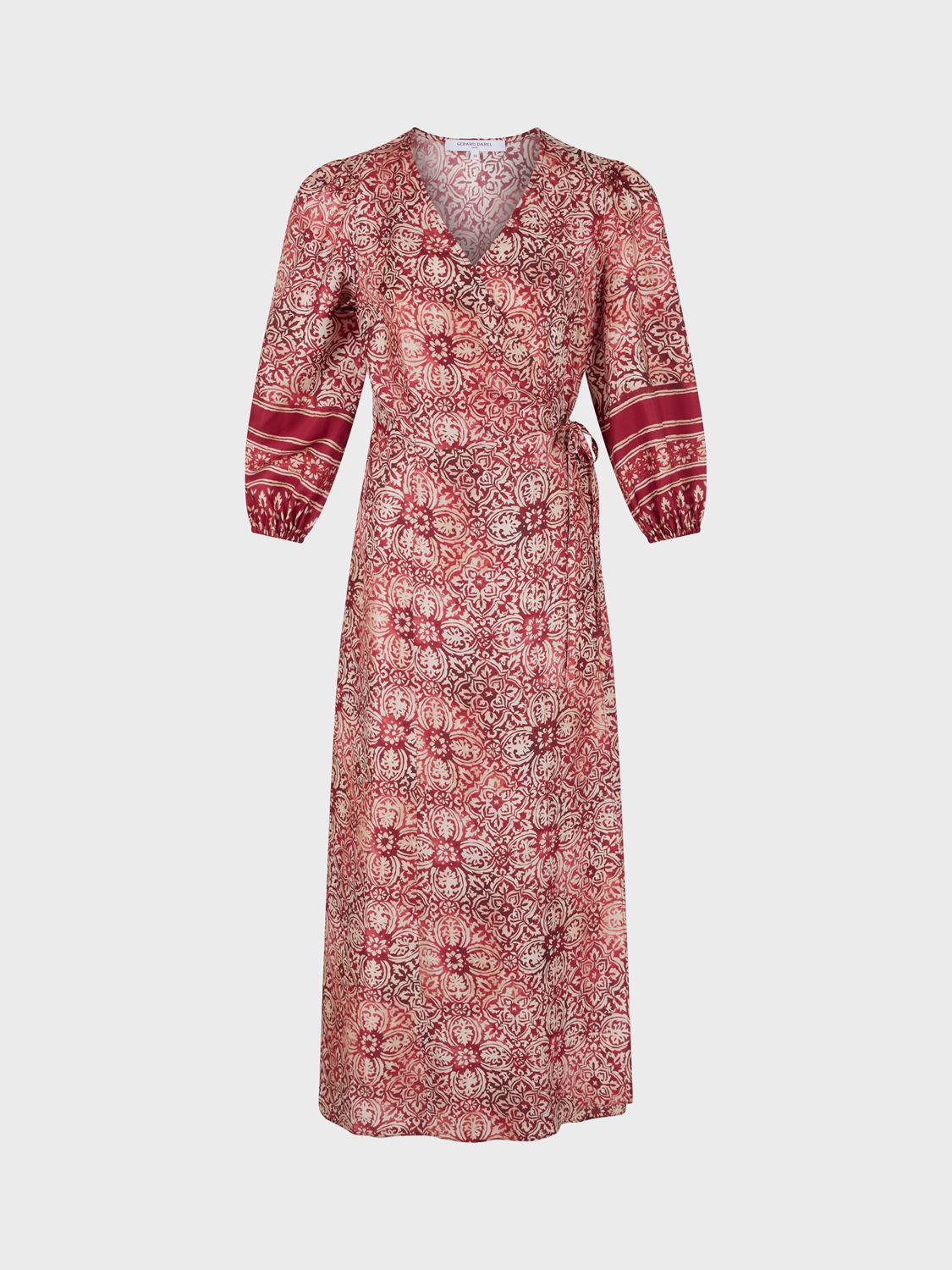 Gerard Darel Edenn Silk Midi Dress in Red | Endource
