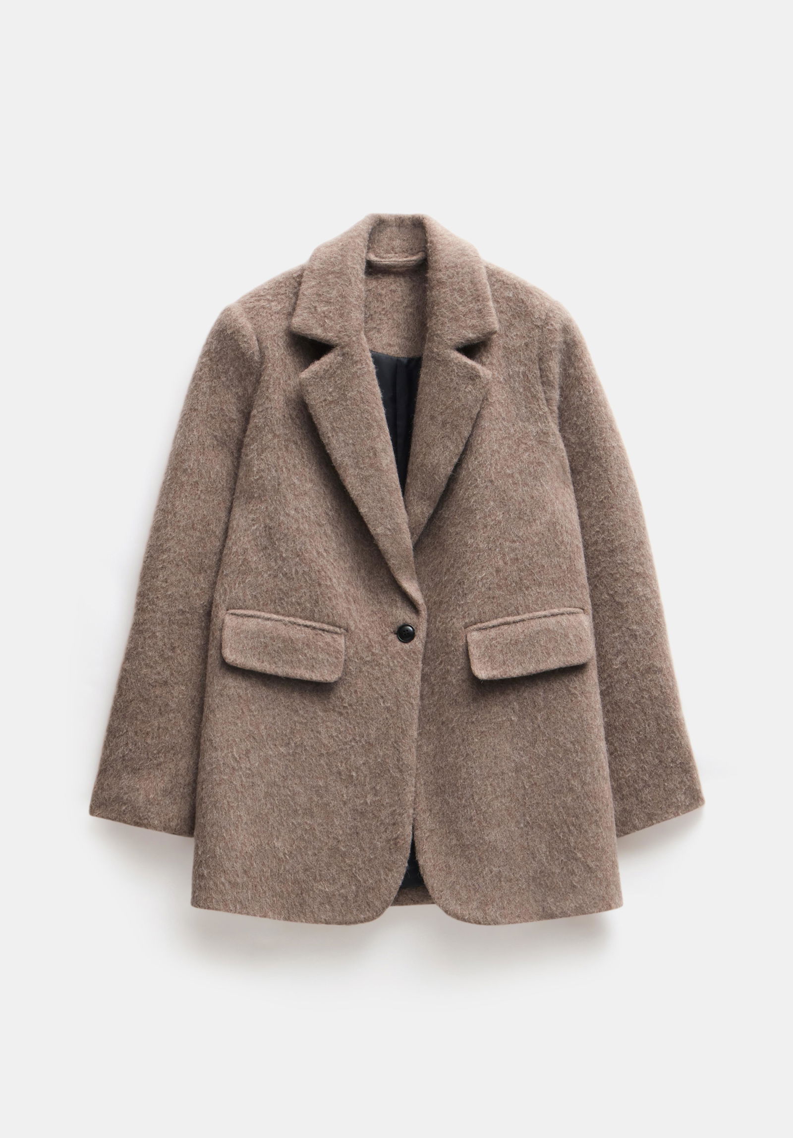 HUSH Jayde Italian Wool Blazer in Oatmeal Grey | endource