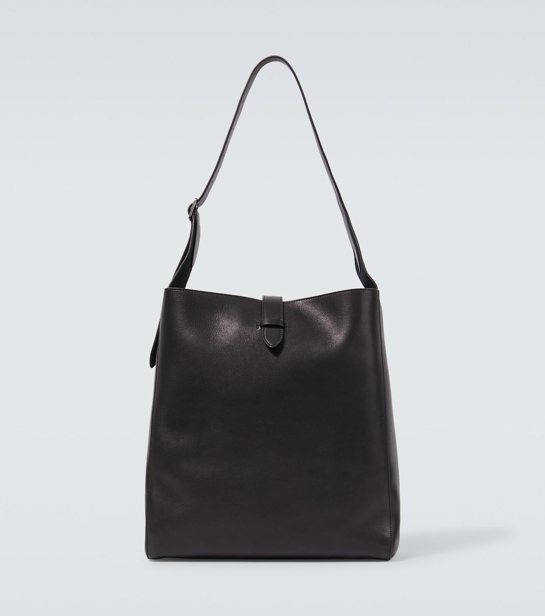 THE ROW Blake Leather Tote Bag in Black | endource