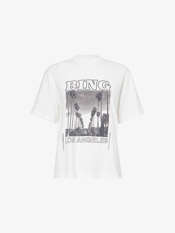 ANINE BING Louis Graphic-Print Cotton T-Shirt | endource