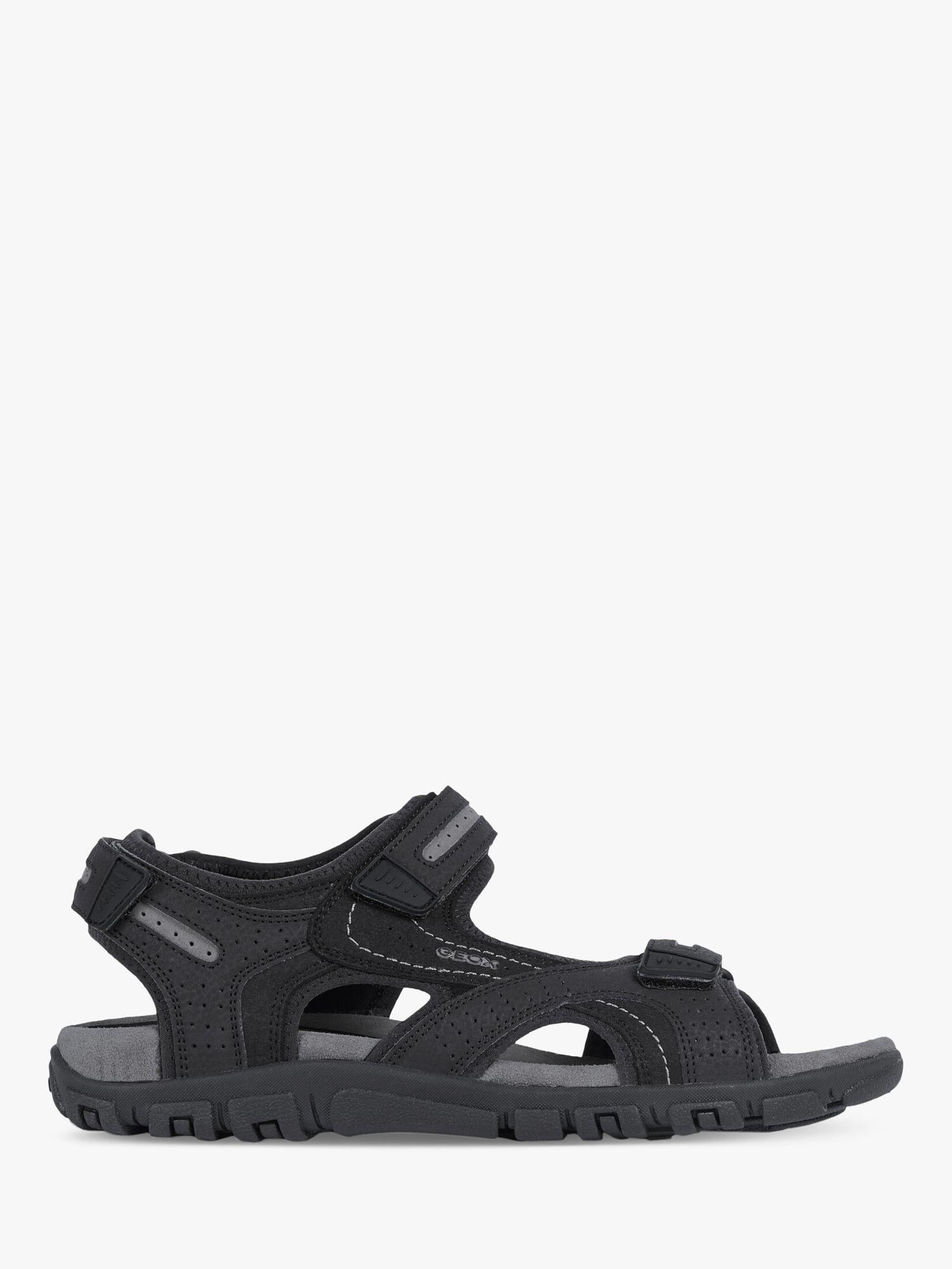 Geox Strada Sandals in Black/Stone | Endource