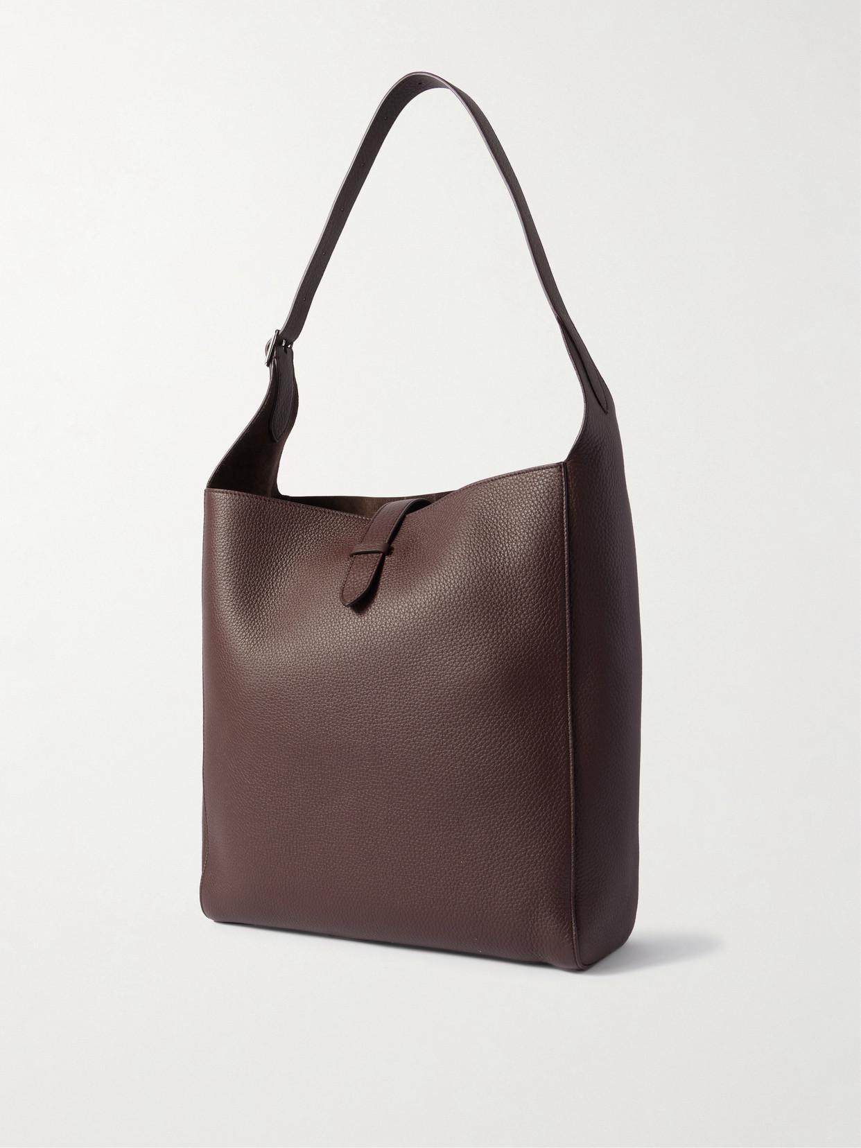THE ROW Blake Textured-Leather Shoulder Bag in Brown | endource
