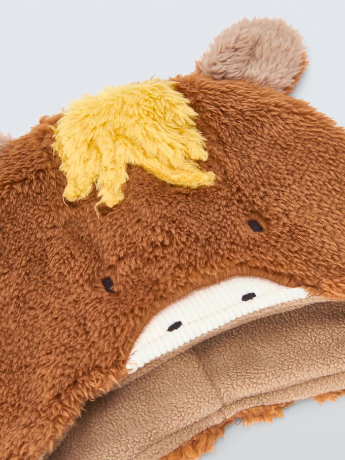 JOHN LEWIS Baby Highland Cow Trapper Hat, Burnt Orange | endource