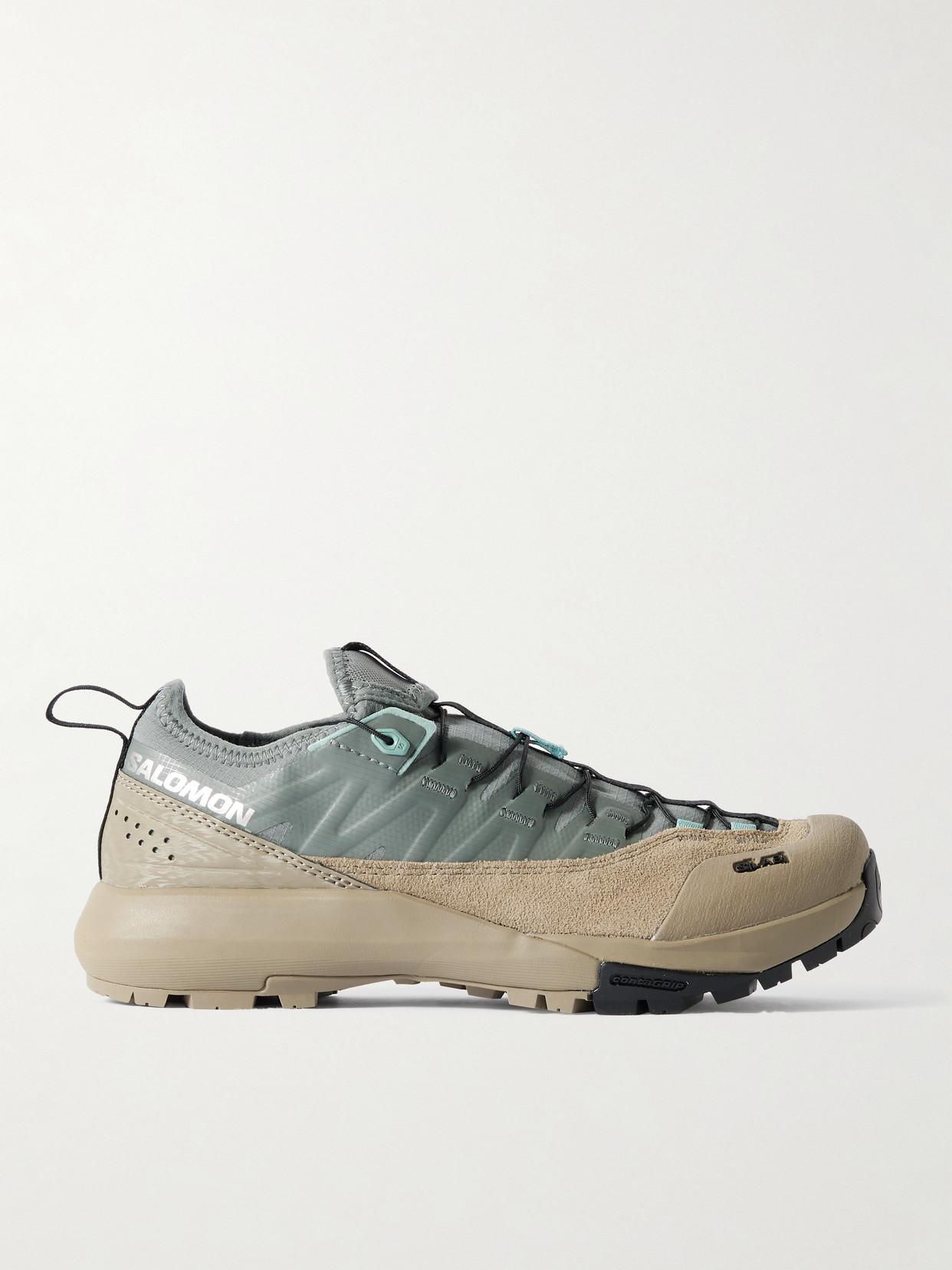 SALOMON Alpinway Advanced Suede And Rubber-Trimmed Ripstop Sneakers in ...
