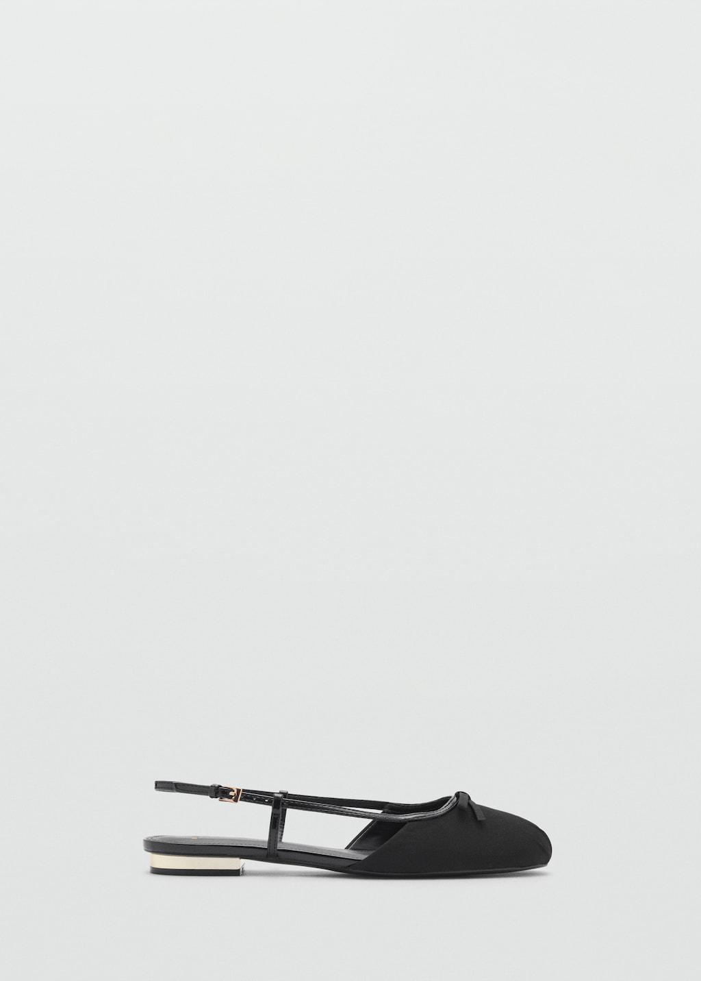 MANGO Ballet Flats With Decorative Bow Tie in Black | endource