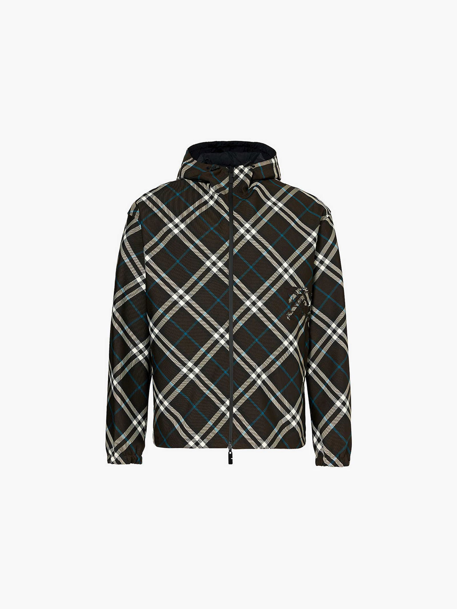 BURBERRY EDK-Embroidered Check-Print Reversible Shell Jacket in Snug Ip ...